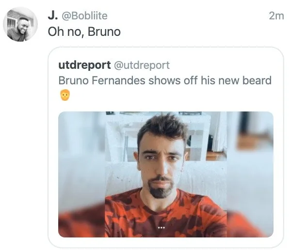 Photo – Man United star Bruno Fernandes shows off his brand new beard ...
