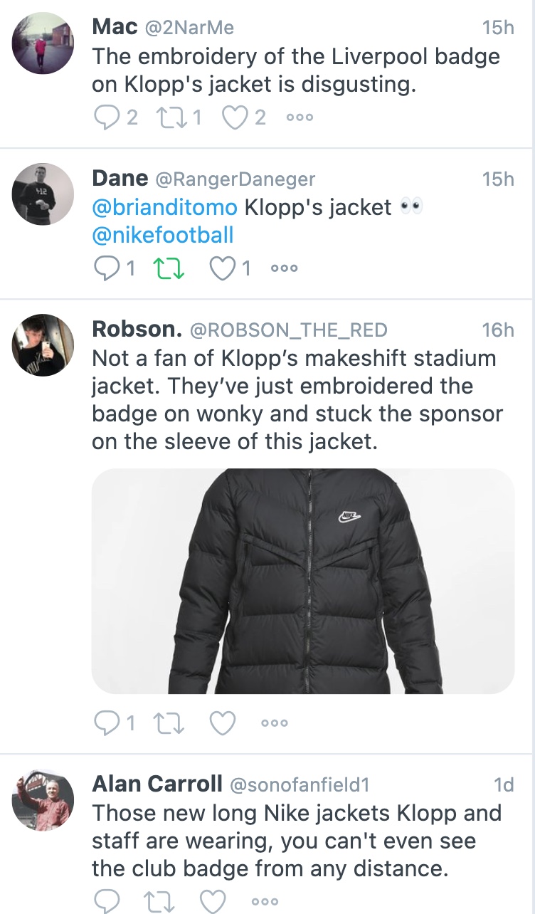 Sponsors Nike slammed for a botched up job on Jurgen Klopp’s matchday ...