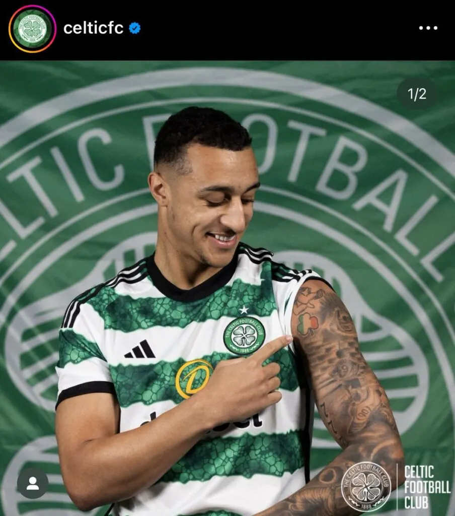 New Celtic Signing Adam Idah Pointing to His Irish Flag Tattoo Stirs ...